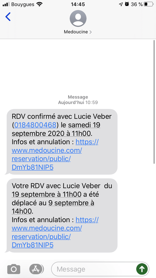 Quelles notifications pour un rendez-vous